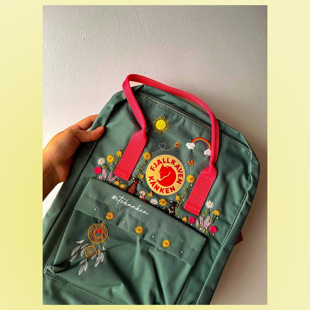 Personalised Pet Hand Embroidery, Customised Fjallraven Kanken Backpack ...