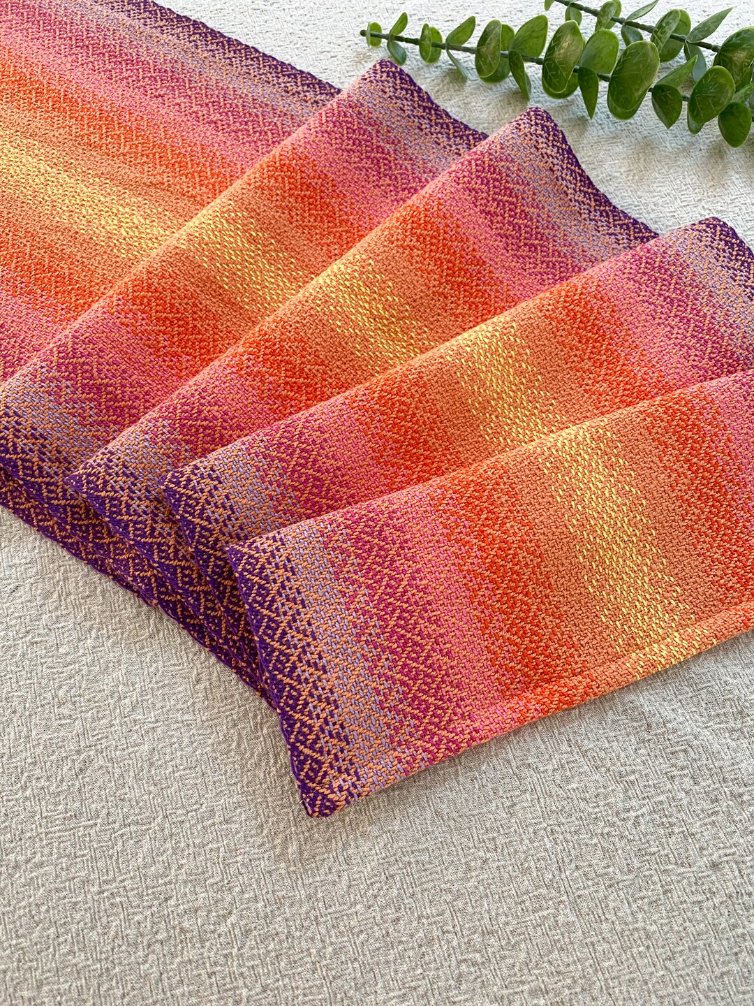 Handwoven Table Runner, Cotton Tablerunner, 11.5” X 55.5” Woven Runner ...