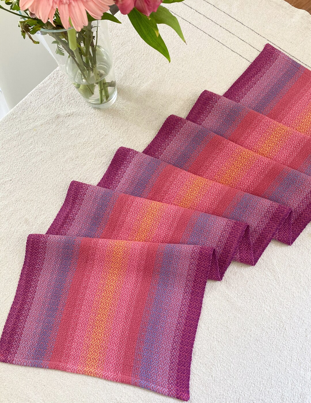 Handwoven Table Runner, 100% Cotton, Woven Runner for Dresser or Table ...