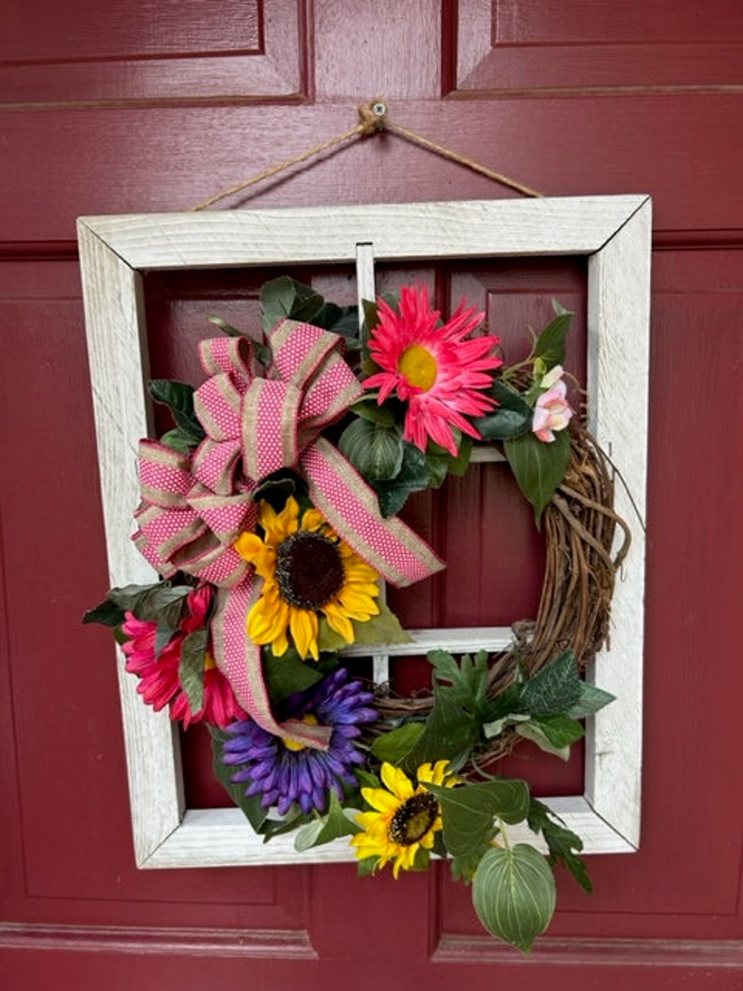 Spring/summer/easter Window Pane Wreath - Etsy