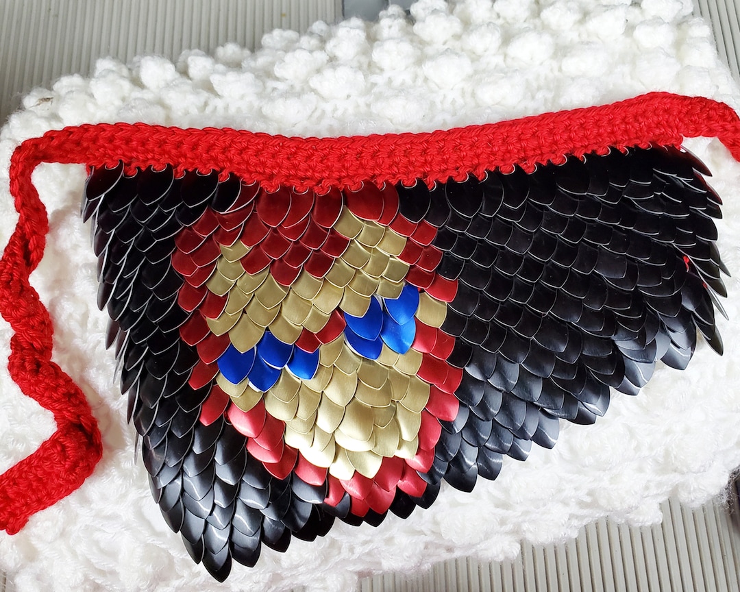 Dog Bandana Dragon Scalemail Knit - Mask Scalemail - Handmade Dog Scarf ...