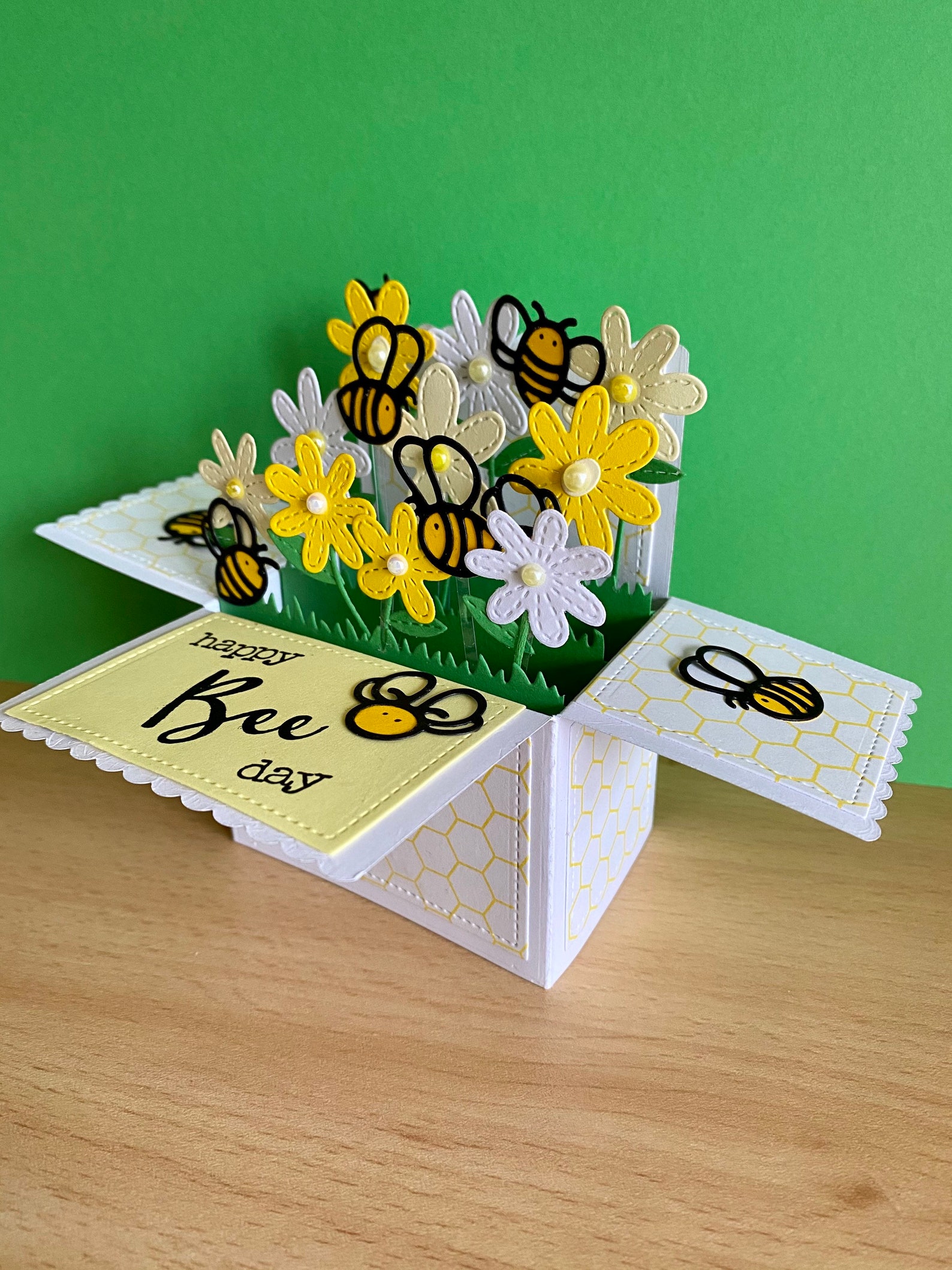 Handmade Bee Garden Pop up Box Card - Etsy UK
