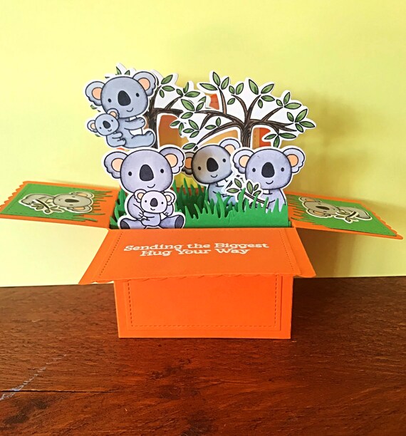 Handmade Koala Pop up Box Card | Etsy UK