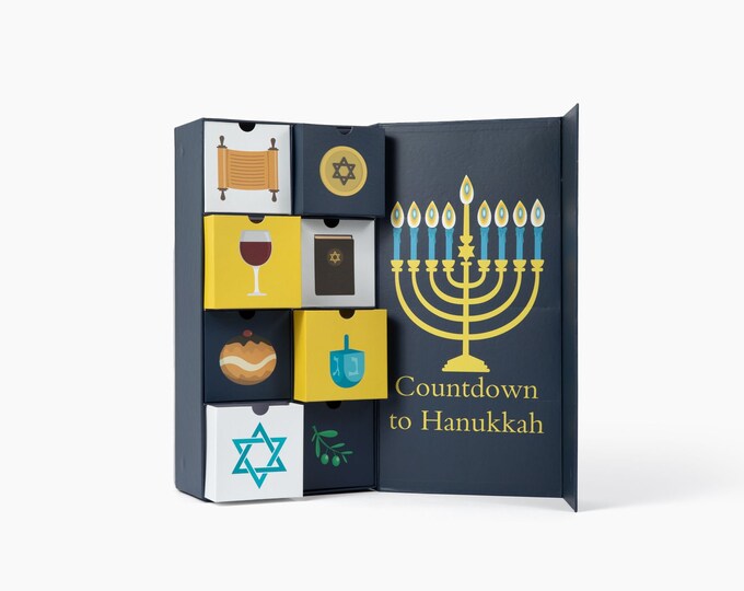 Hanukkah Countdown Daily Treat Box Hexagon Display Box - Etsy