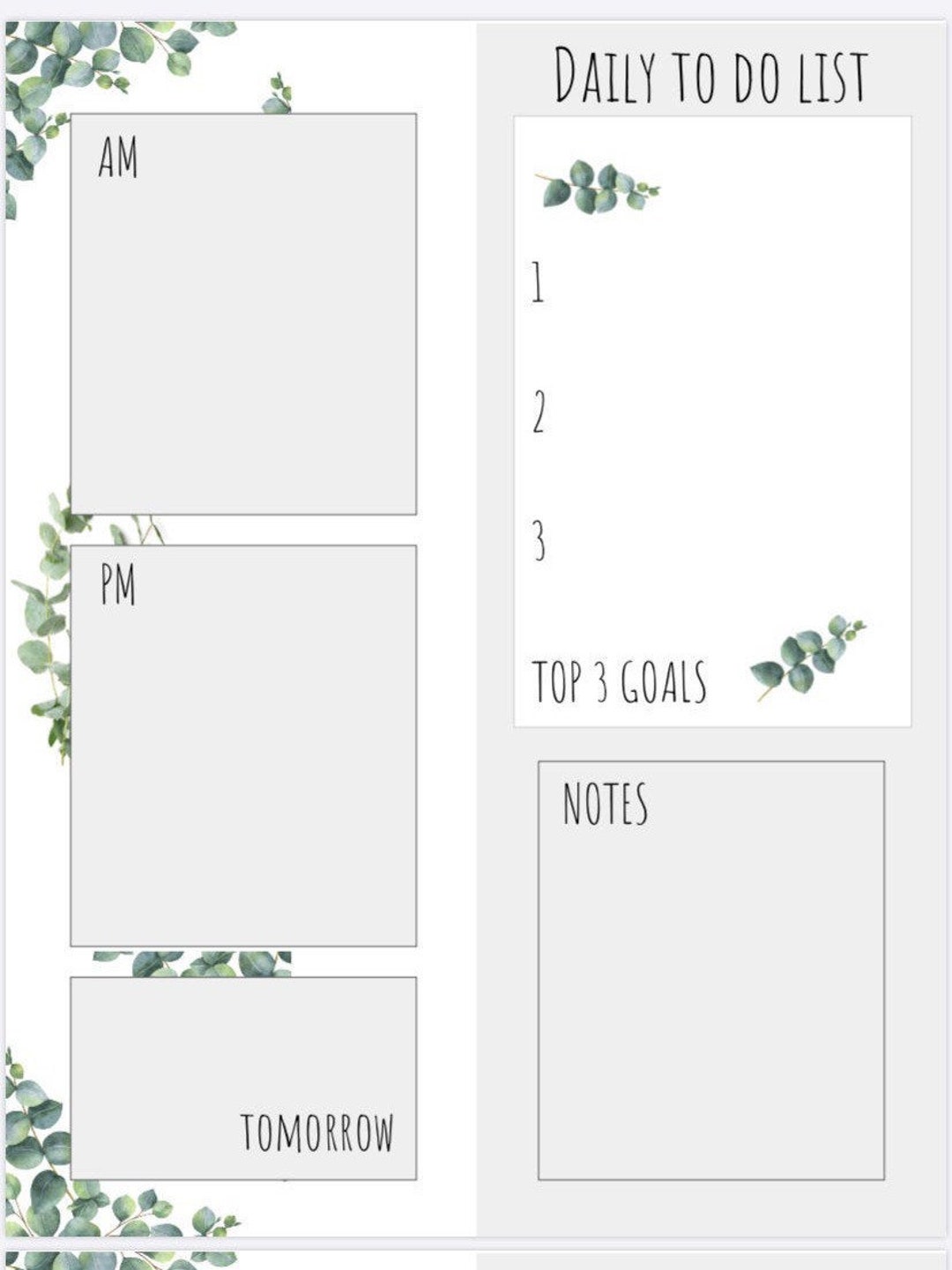 Daily, Weekend, Weekly, Monthly, Planning and Productivity Eucalyptus ...