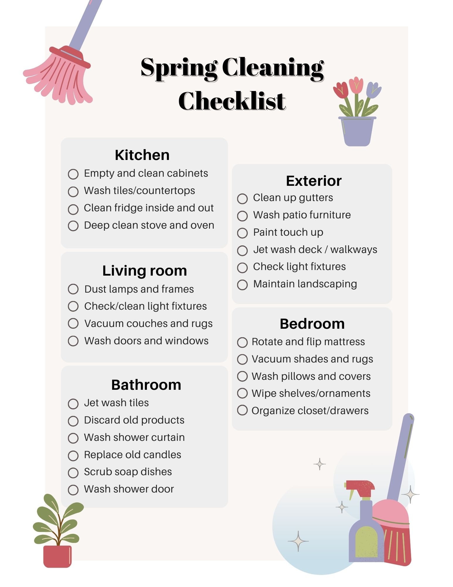 Daily, Weekly, Monthly Cleaning, to Do List, Spring Clean, Deep Clean, Routine, 24 Page Workbook ...