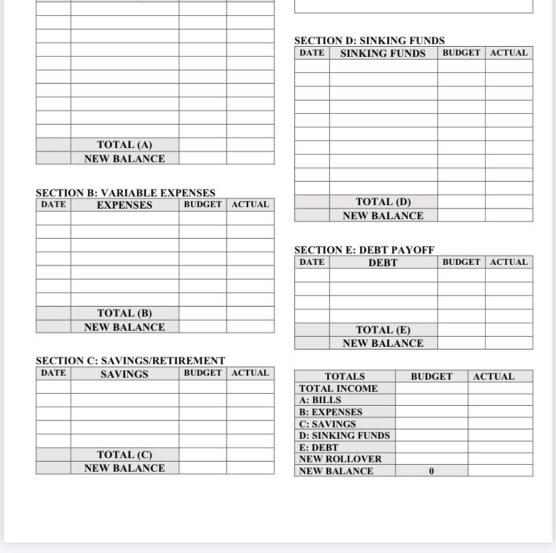 Budget Worksheet per Paycheck Budgeting Tool, Digital Download ...