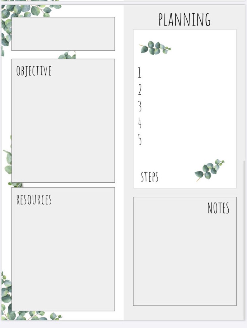 Daily, Weekend, Weekly, Monthly, Planning and Productivity Eucalyptus ...