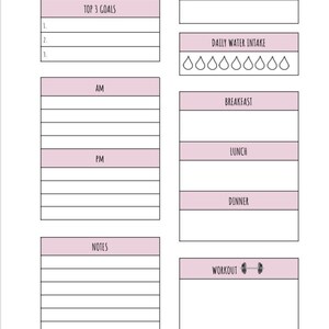 Daily Planning, Productivity, to Do List, Tracker, Day Goals, Meals ...