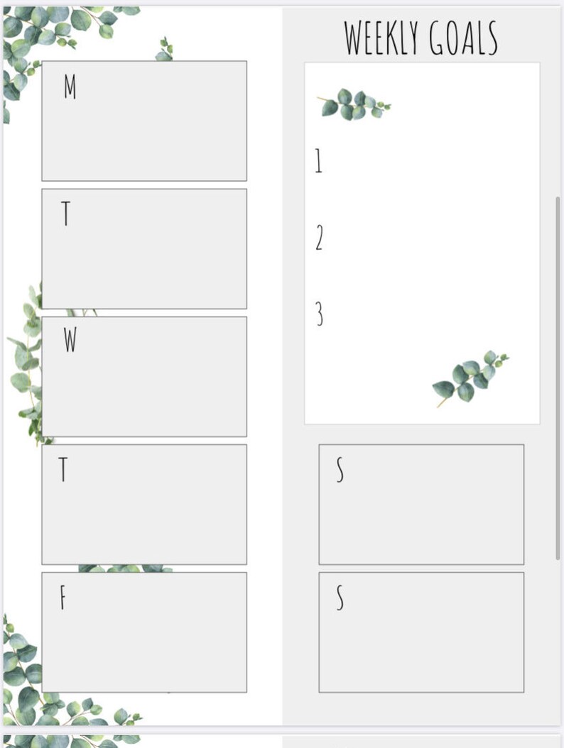 Daily, Weekend, Weekly, Monthly, Planning and Productivity Eucalyptus ...