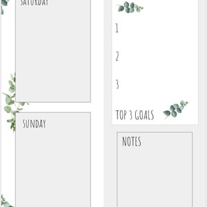 Daily, Weekend, Weekly, Monthly, Planning and Productivity Eucalyptus ...