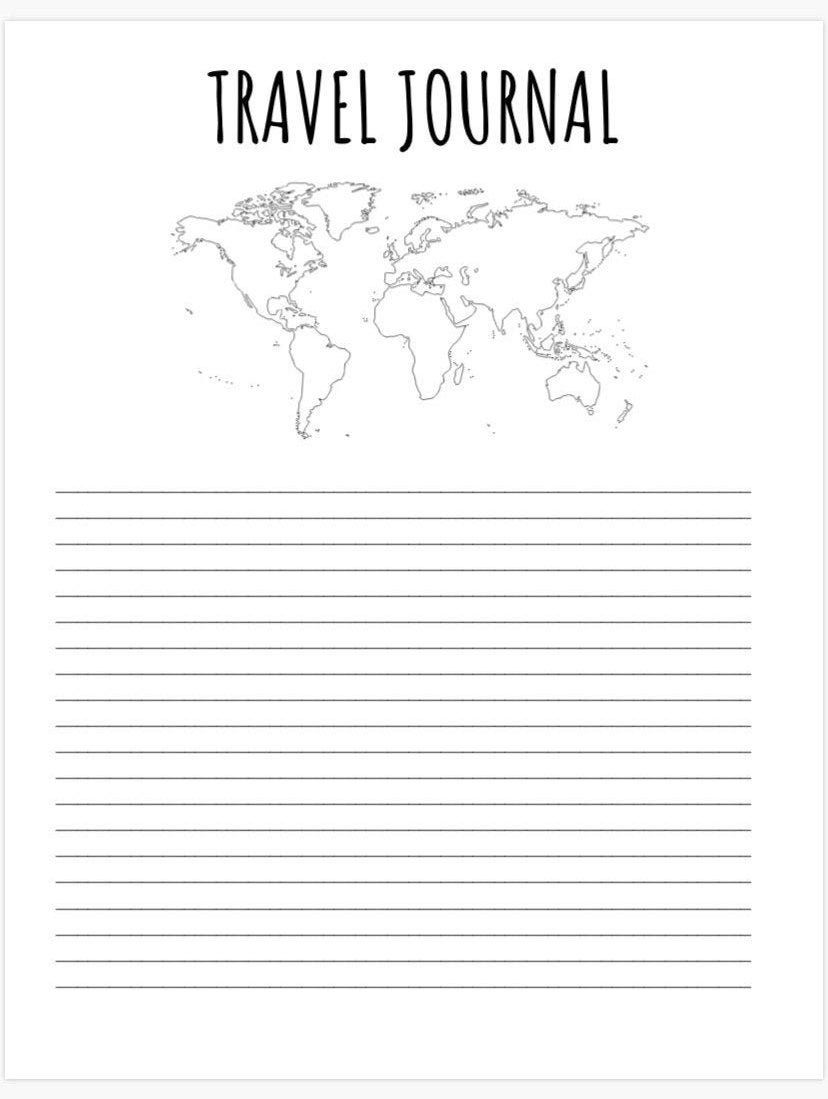 Travel Journal, Instant Download Printable PDF Worksheet - Etsy