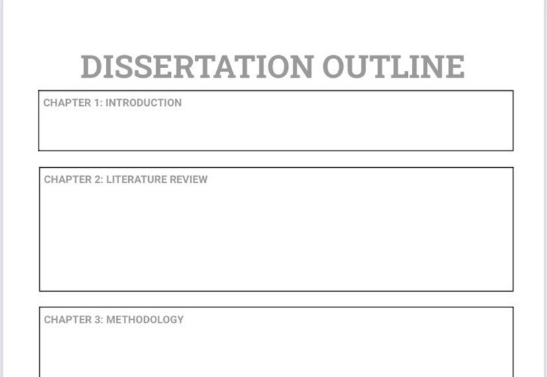 Dissertation Outline Worksheet Tool, Digital Download, Printable PDF ...