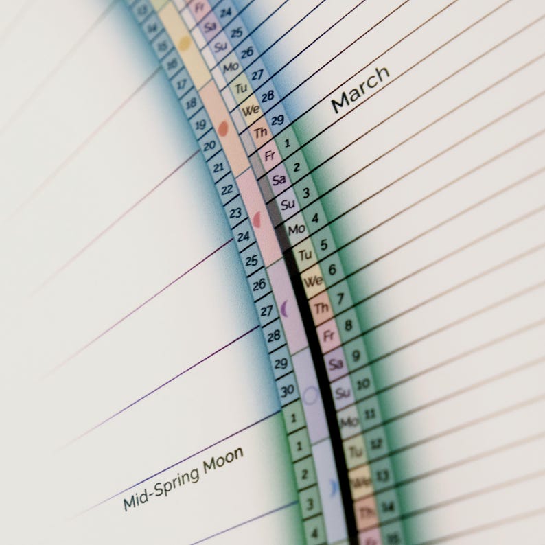 Lunar Calendar | Wheel of the Year | Full Moon Phase Calendar | Winter ...