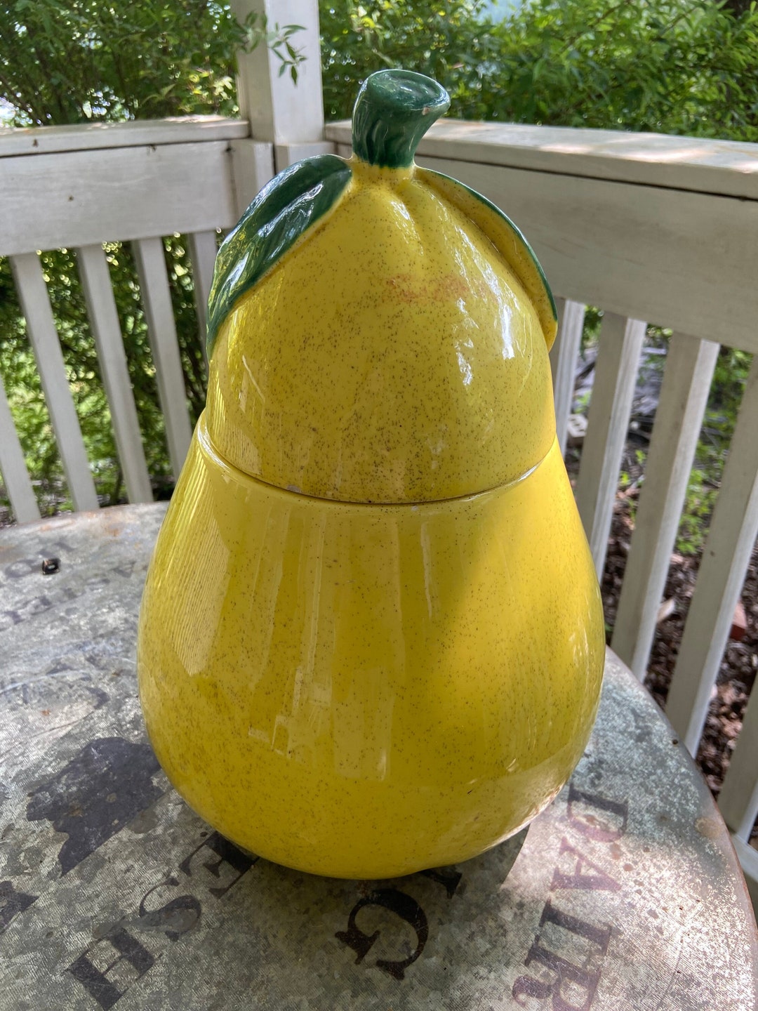 Vintage Pear Cookie Jar - Etsy