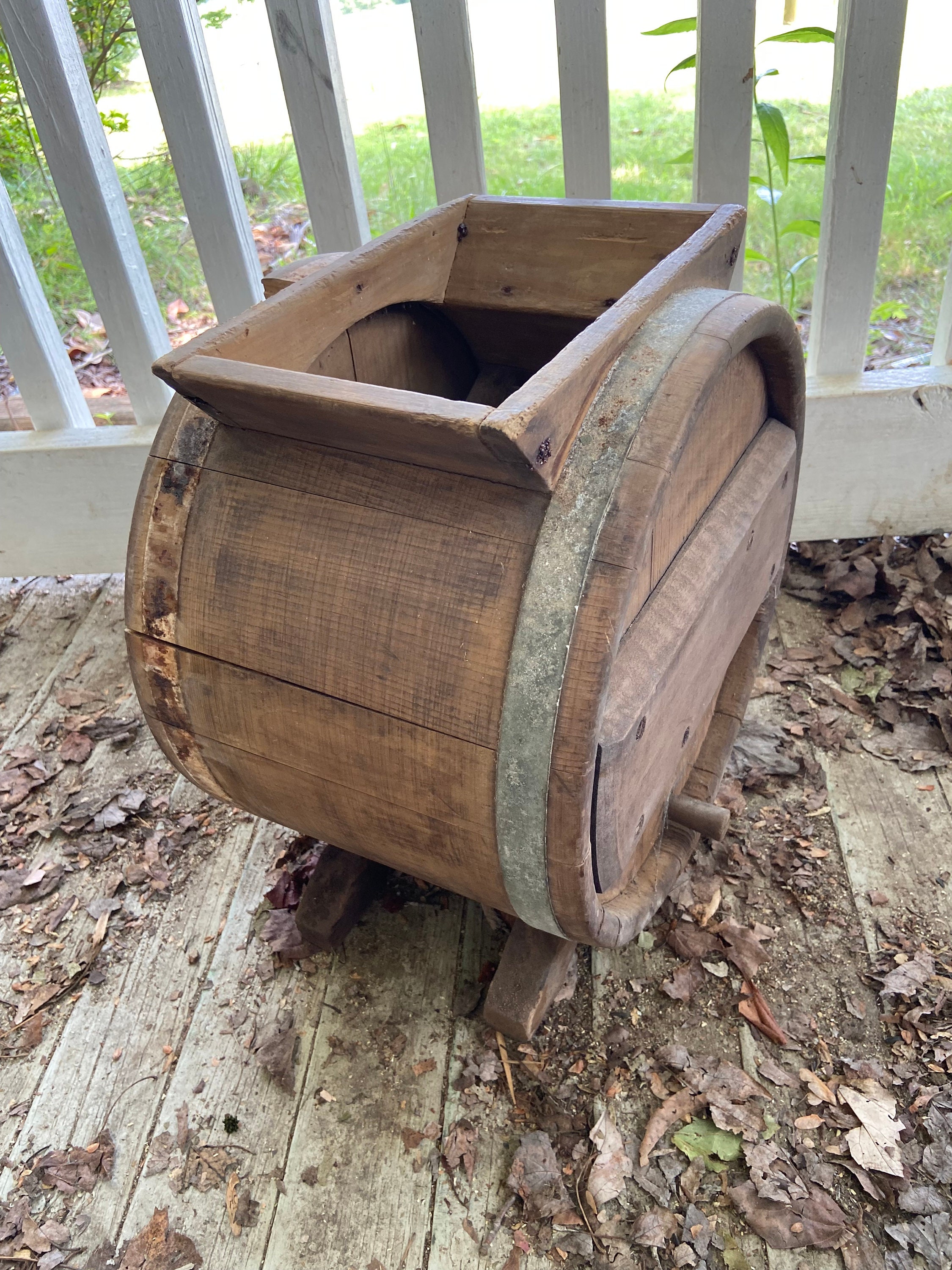 Antique Primitive Cylinder Butter Churn - Etsy