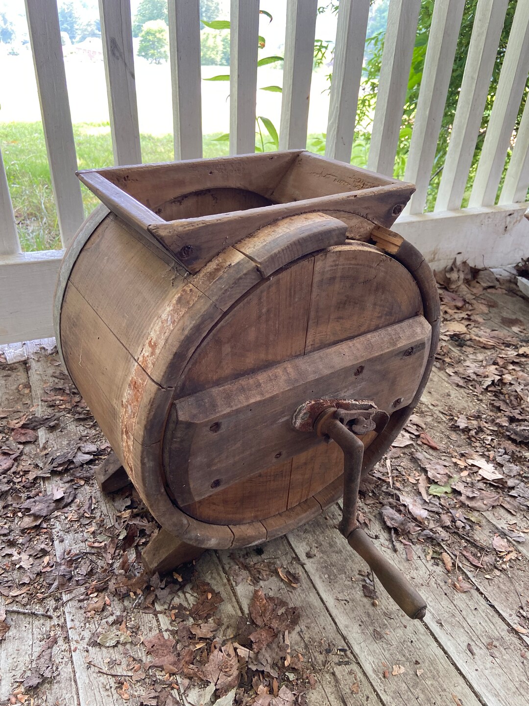 Antique Primitive Cylinder Butter Churn - Etsy