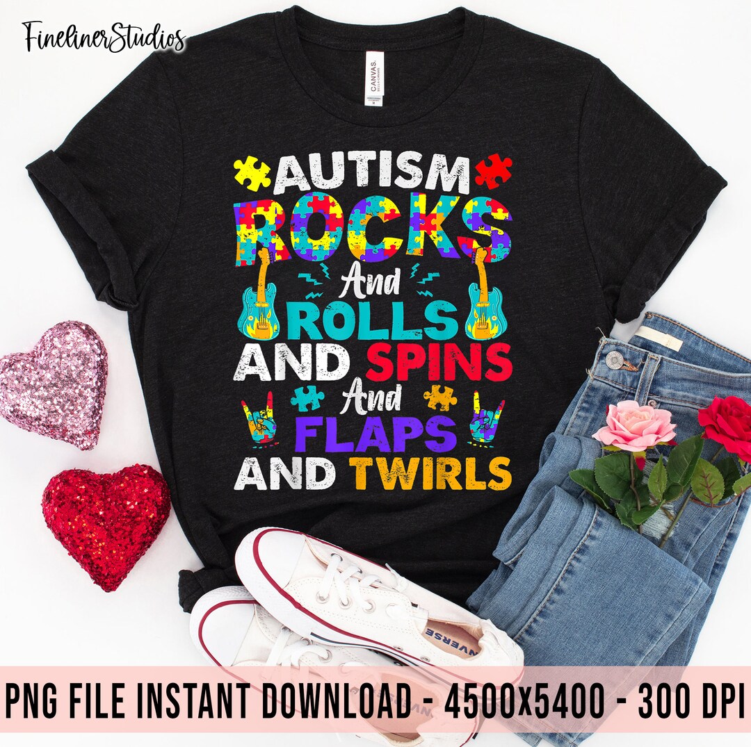 Autism Awareness Rocks and Rolls Png Autism Puzzle Png - Etsy