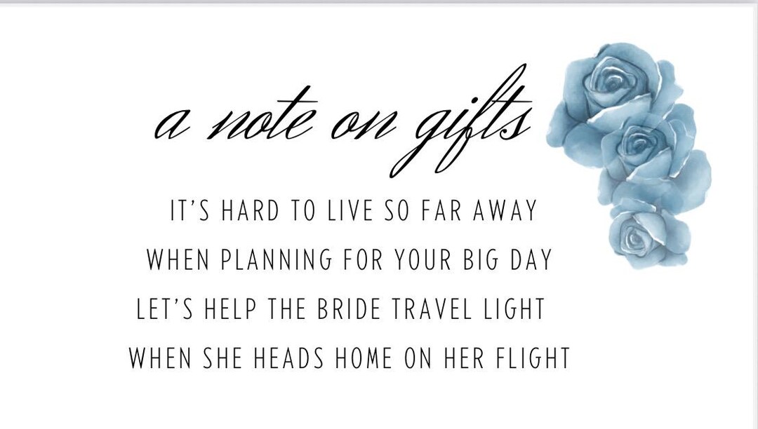 Bridal Shower Gifts Note - Etsy