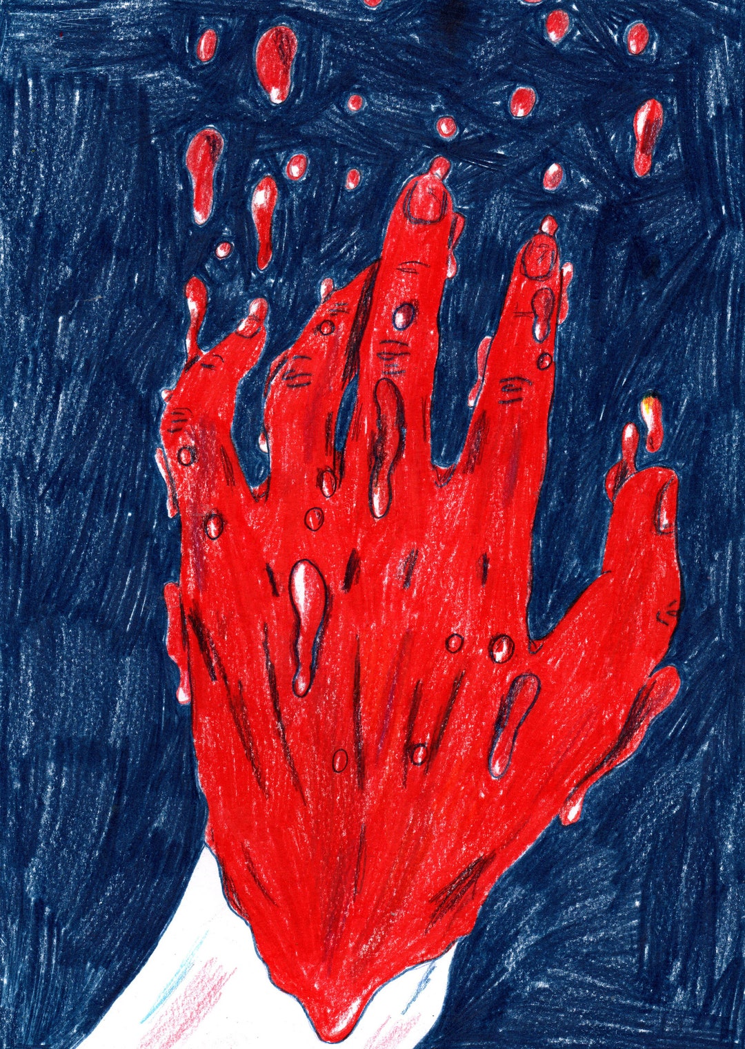 Bloody Hand - A4 Drawing - Etsy