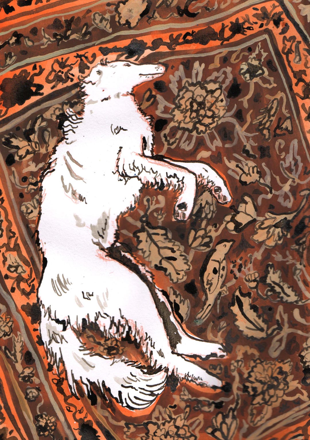 Borzoi - Original Drawing - Etsy