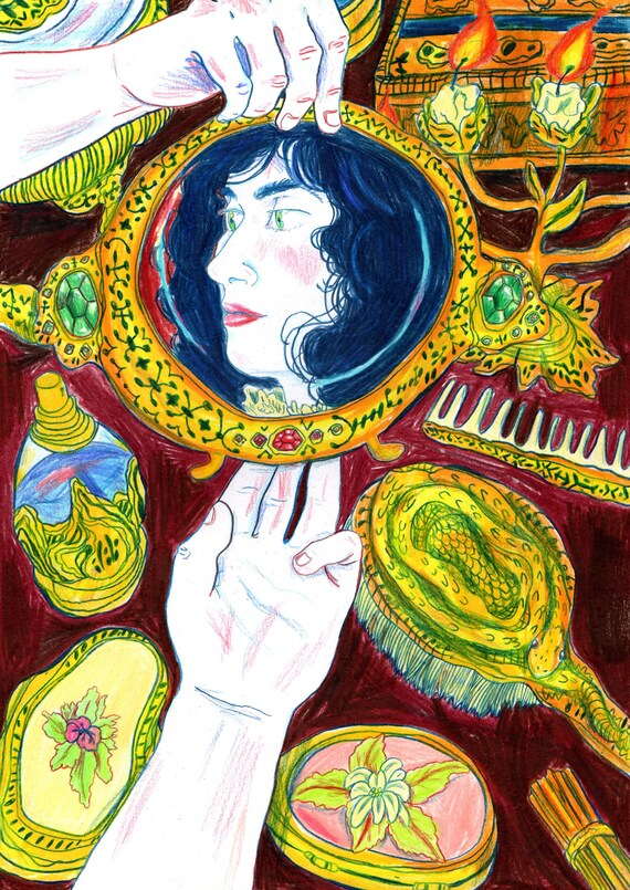 Vanity Table A4 Original Drawing - Etsy