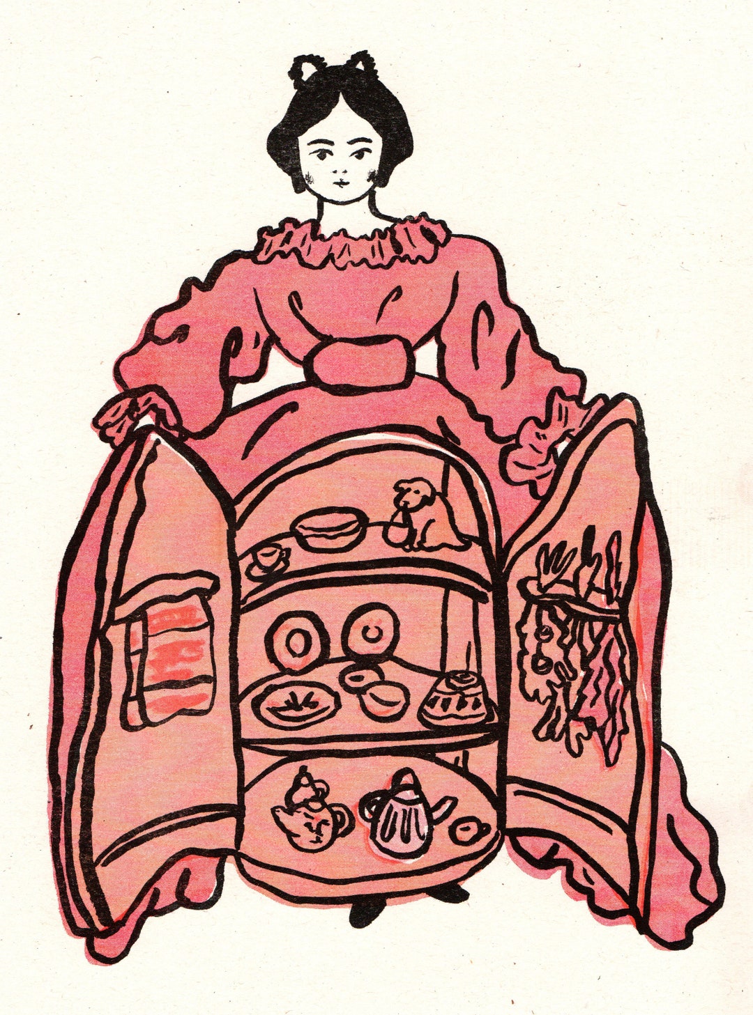 Old Doll - Risograph Print - Etsy