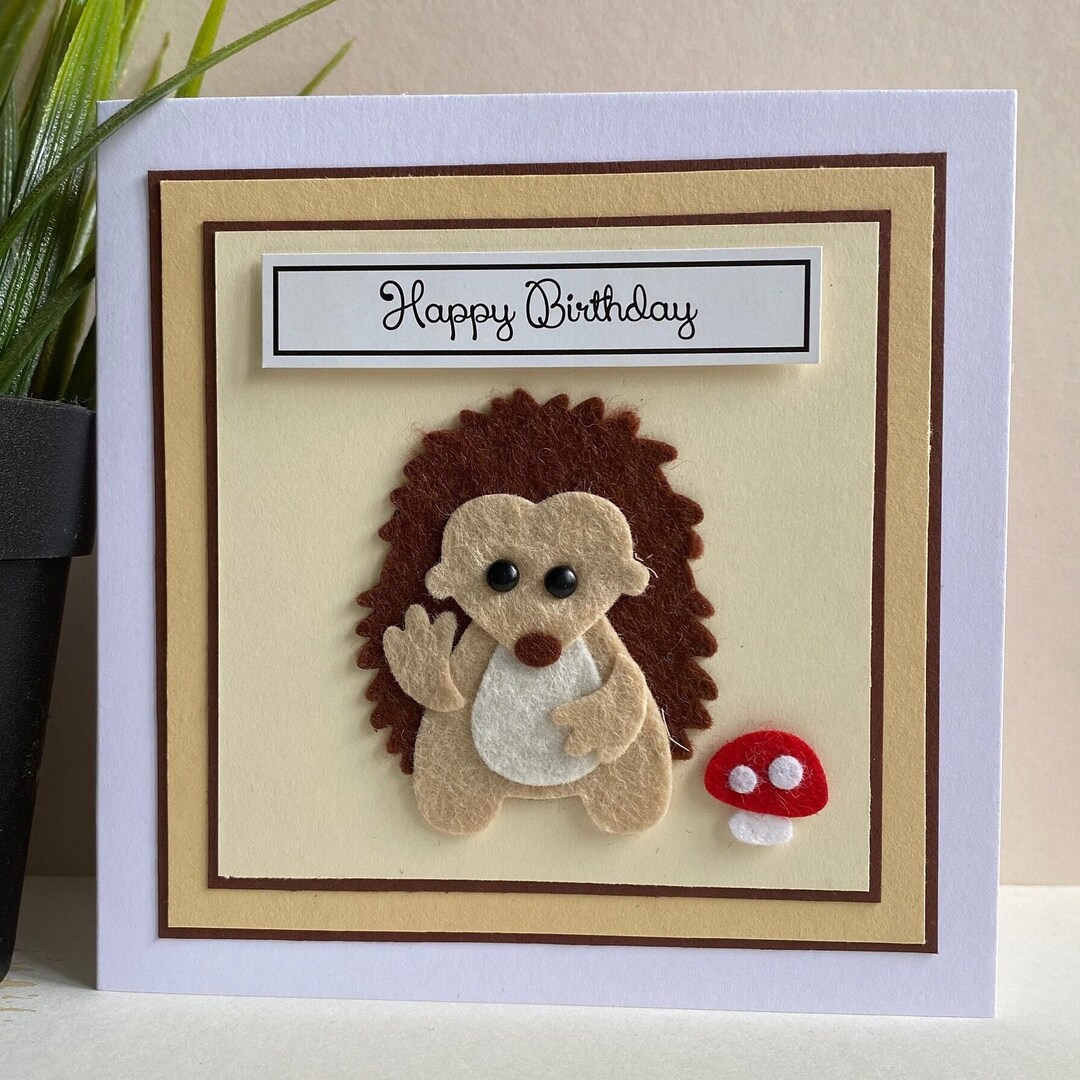 Cute Hedgehog Birthday Card Hedgehog Card - Etsy