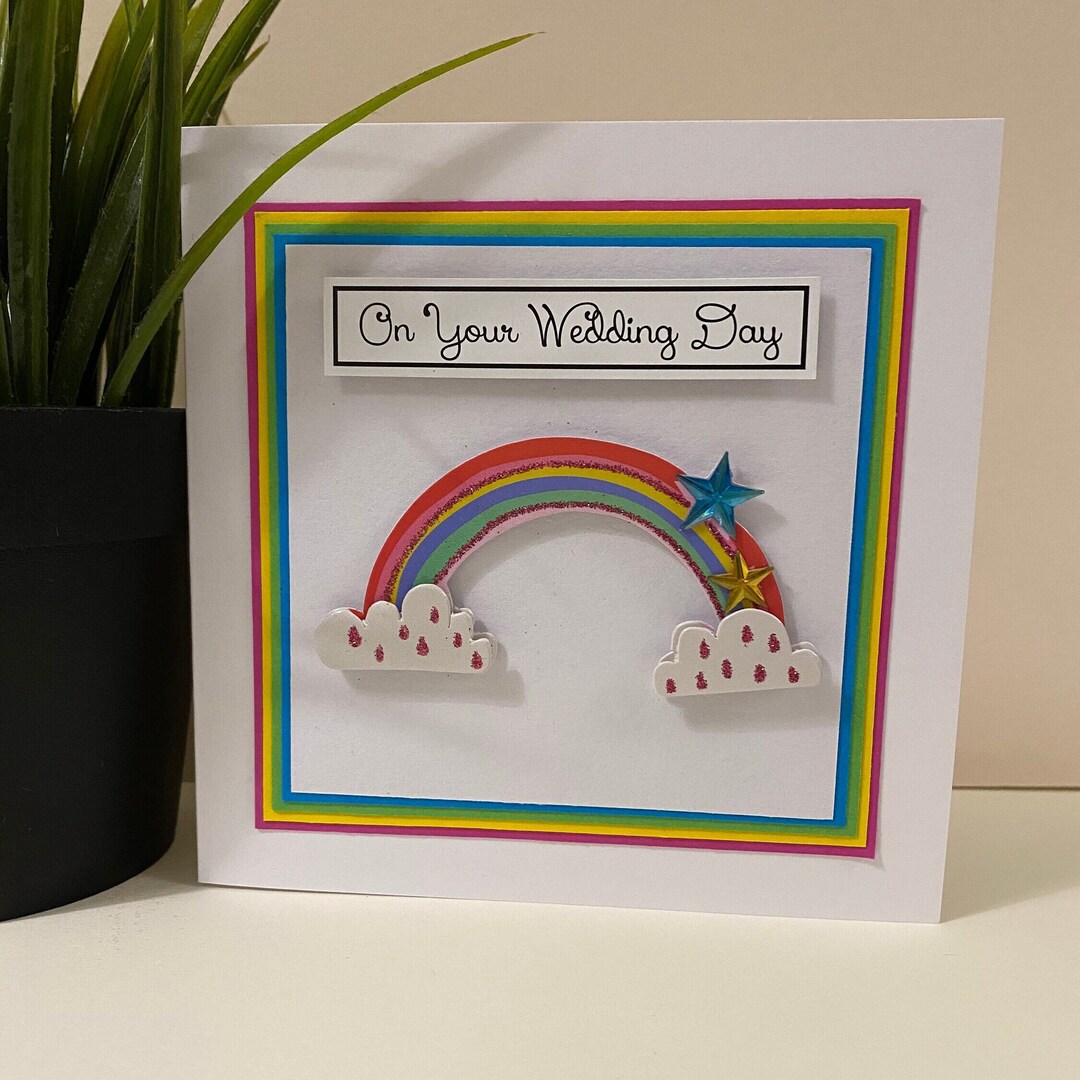 LGBTQ Wedding Card, Rainbow Wedding Card, Wedding Keepsake, Stars ...
