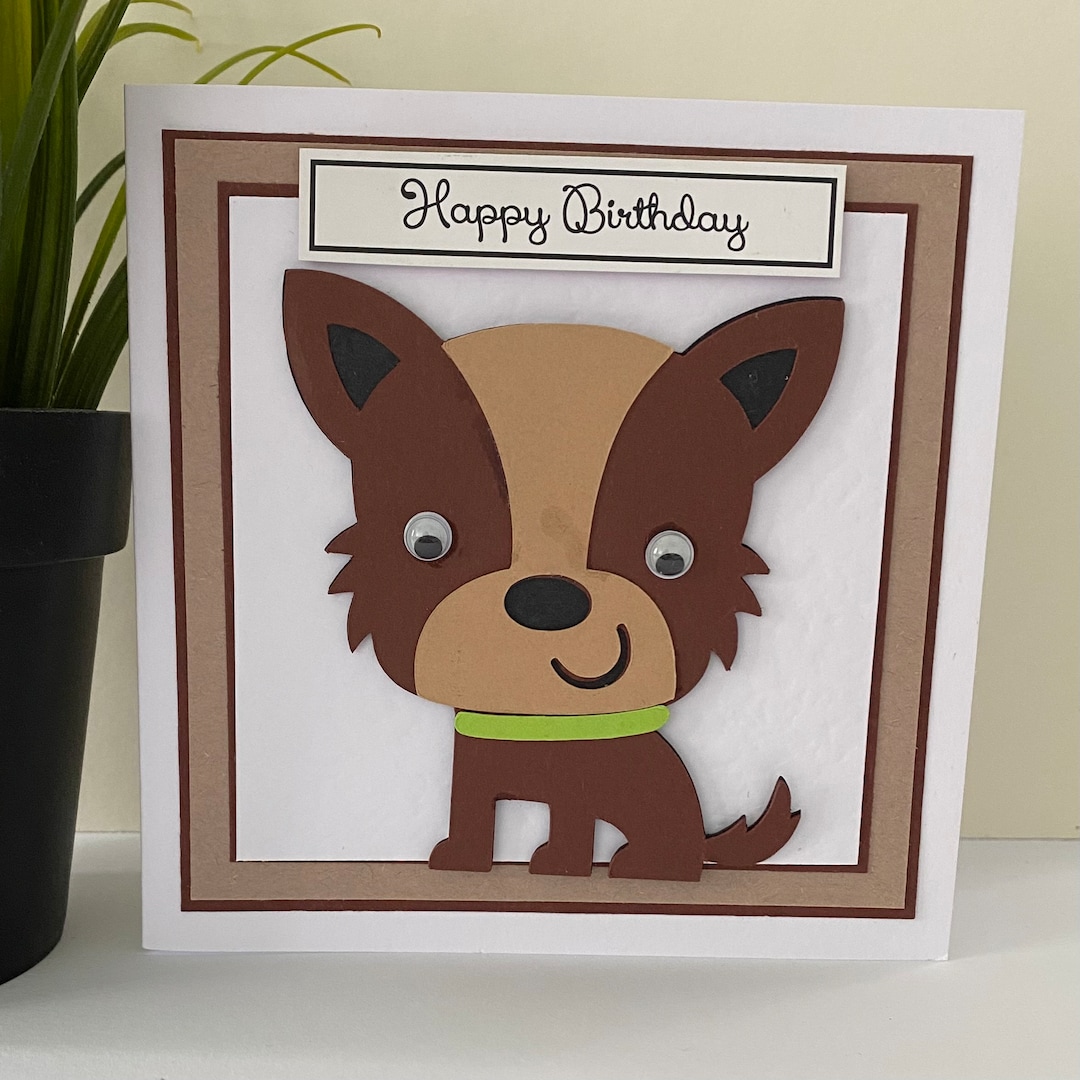 Cute Dog Birthday Card Doggy Birthday Card - Etsy