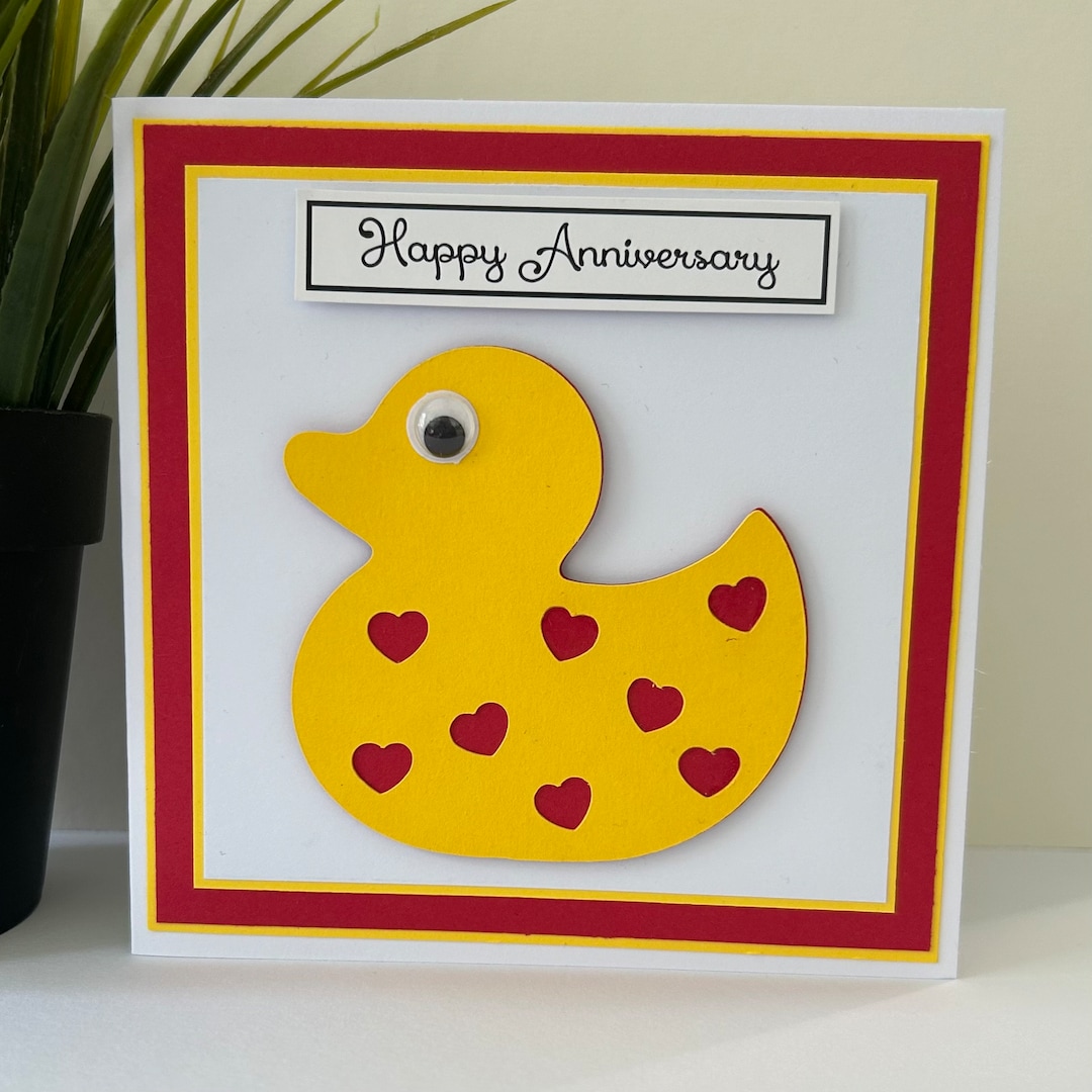 Rubber Duck Anniversary Card, Rubber Duck Card, Yellow Rubber Duck Card ...