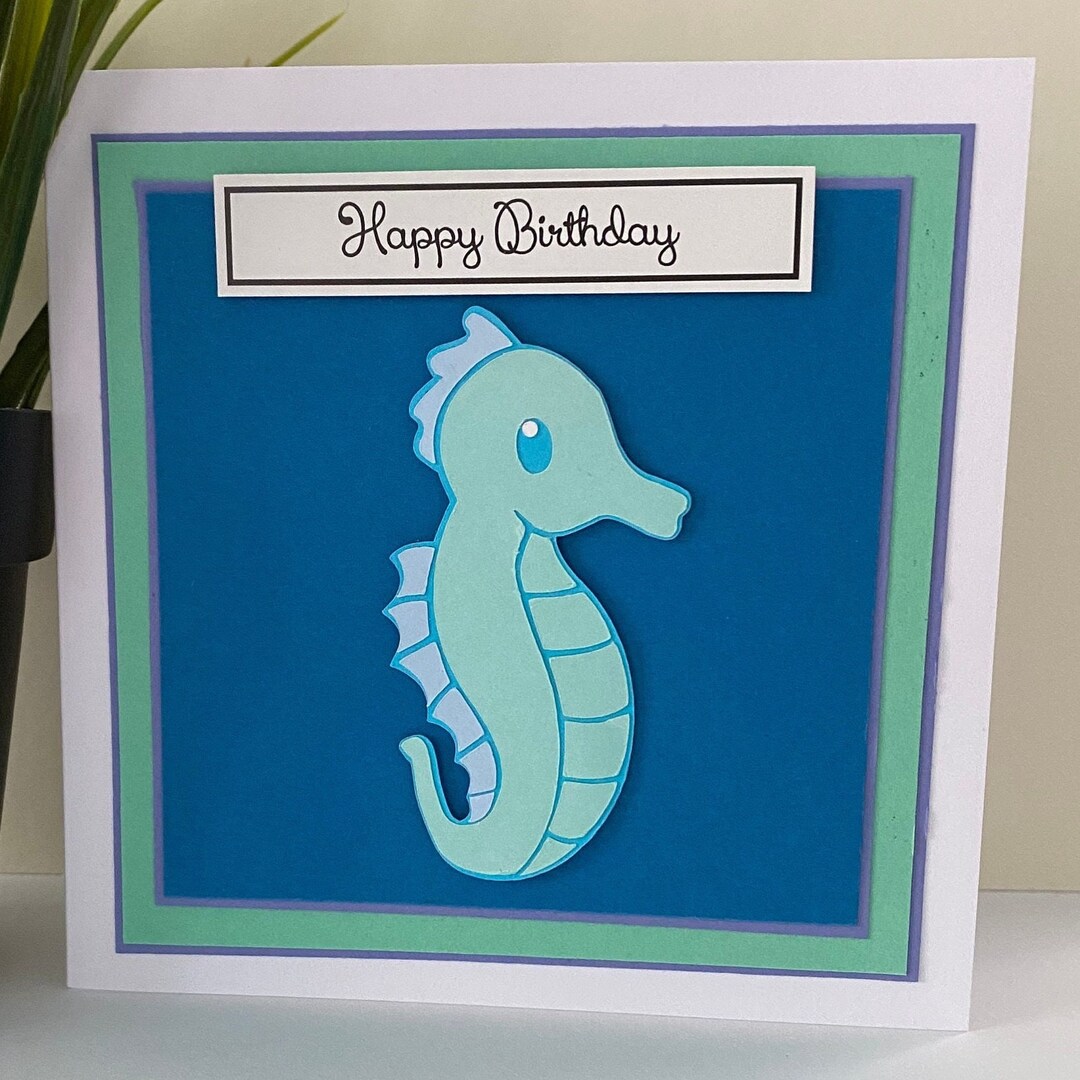 Seahorse Birthday Card, Under the Sea Birthday Card - Etsy