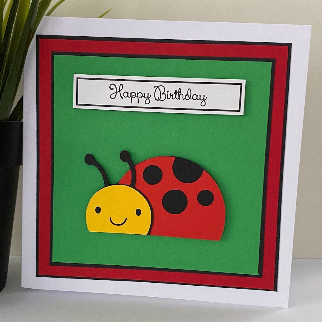 Ladybird Card, Ladybird Birthday Card, Bug Birthday Card - Etsy UK