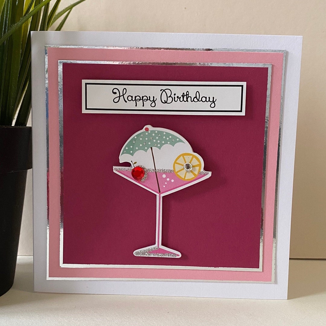 Cocktail Birthday Card, Birthday Card for Friend - Etsy