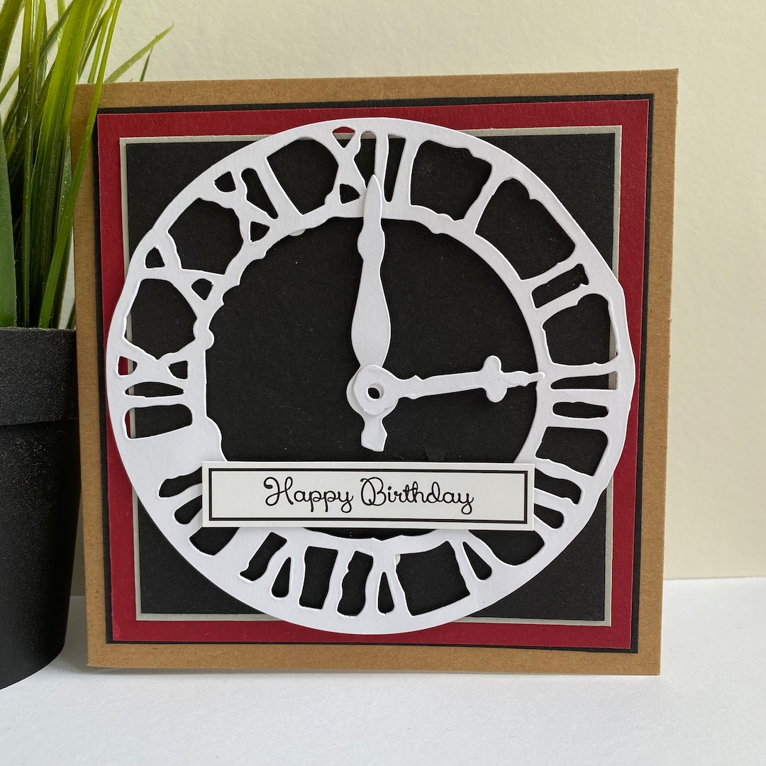 Steampunk Clock Birthday Card, Steampunk Clock Card - Etsy