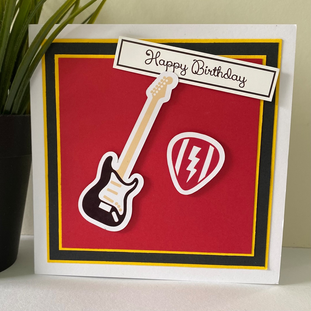 Rockstar Birthday Card, Rock Band Birthday Card, Birthday Card, Musical ...
