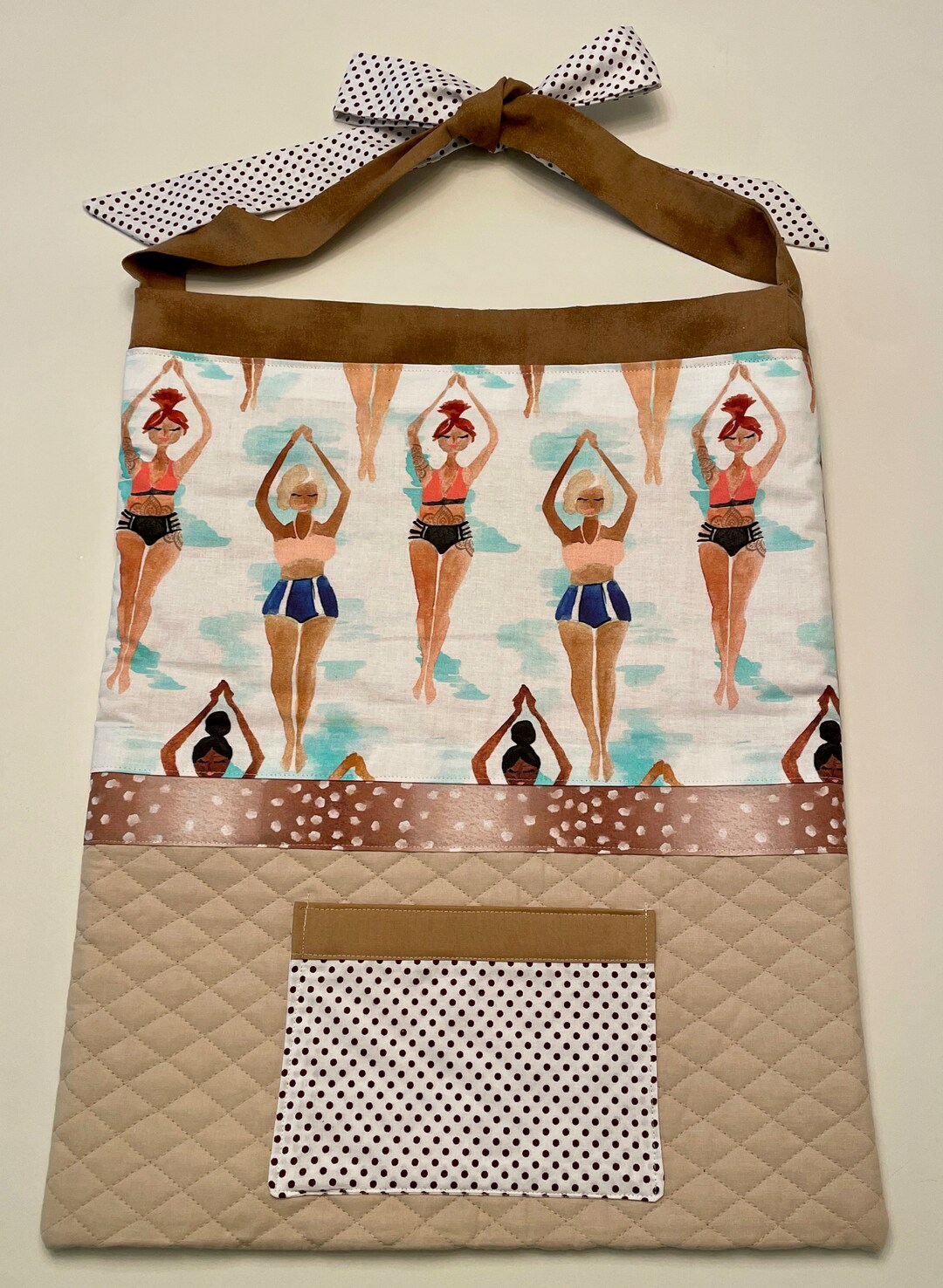 Swimmers Theme Cotton Quilted Fabric Tote Bag - Etsy