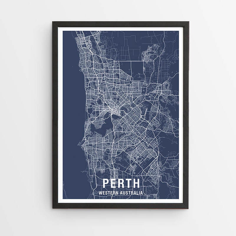 Perth Area Map Print Varios colores / Australia / City Print | Etsy