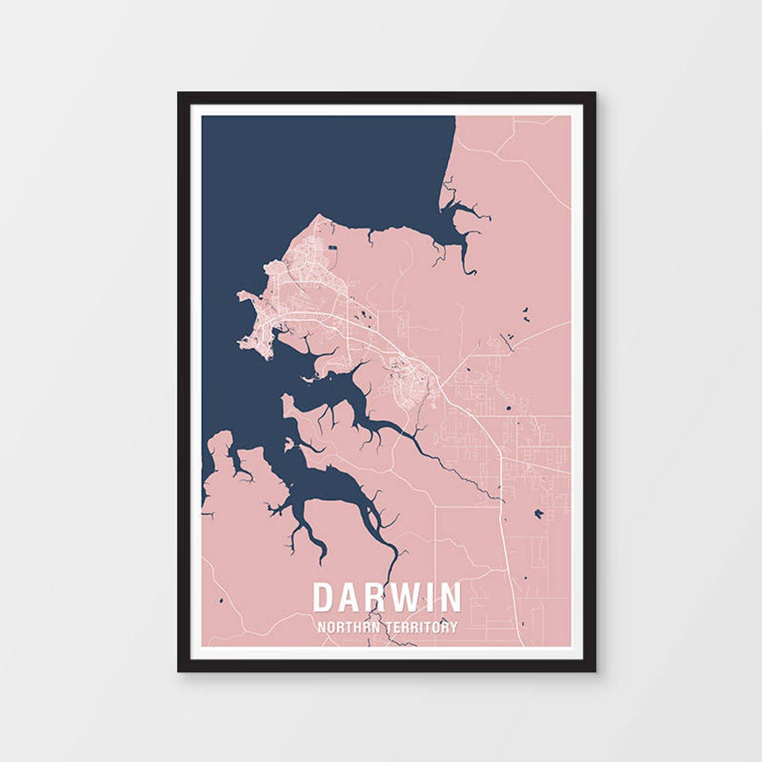 Darwin City Map Print Two-tone / Northern Territory / NT / - Etsy