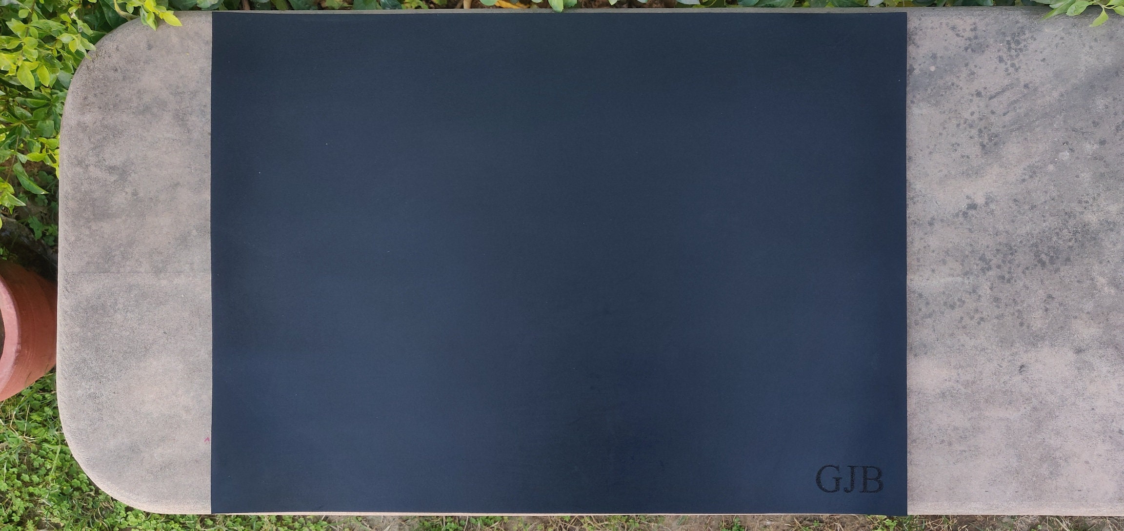 Large Computer Table Mat Black Leather Desk Pad 36 X | Etsy