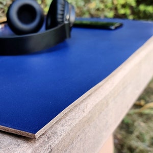 Top Grain Leather Table Mats, Conference Desk Pad, Navy Blue Placemat ...