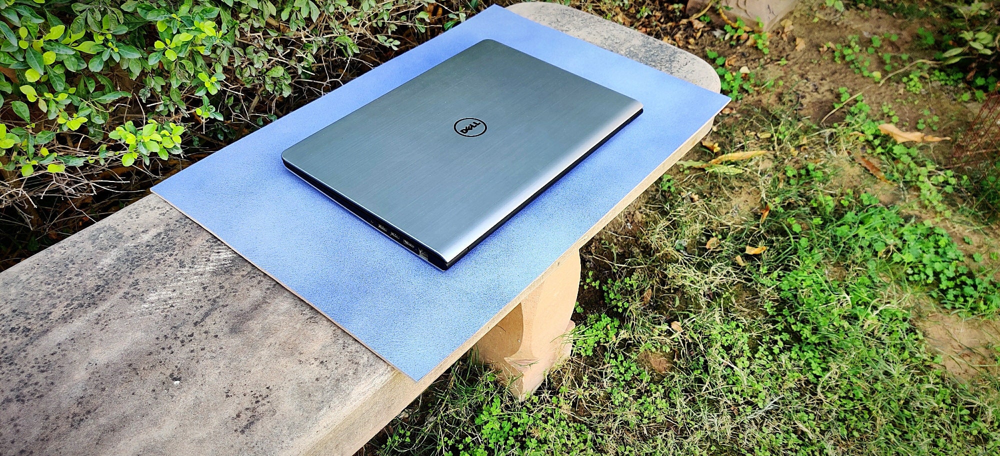 Leather Desk Pad Light Blue Desk Mat Sky Blue Placemat - Etsy