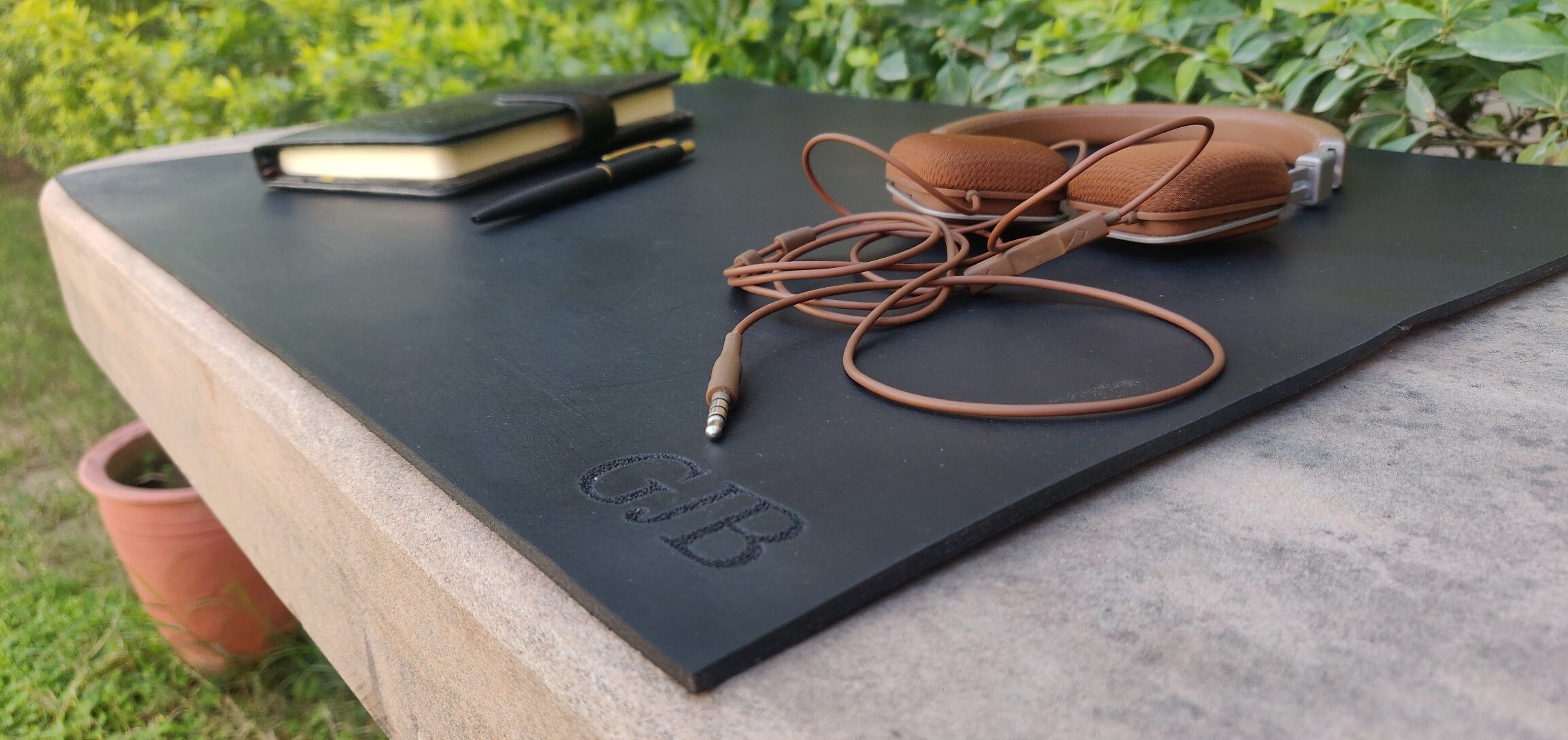 Large Computer Table Mat Black Leather Desk Pad 36 X - Etsy