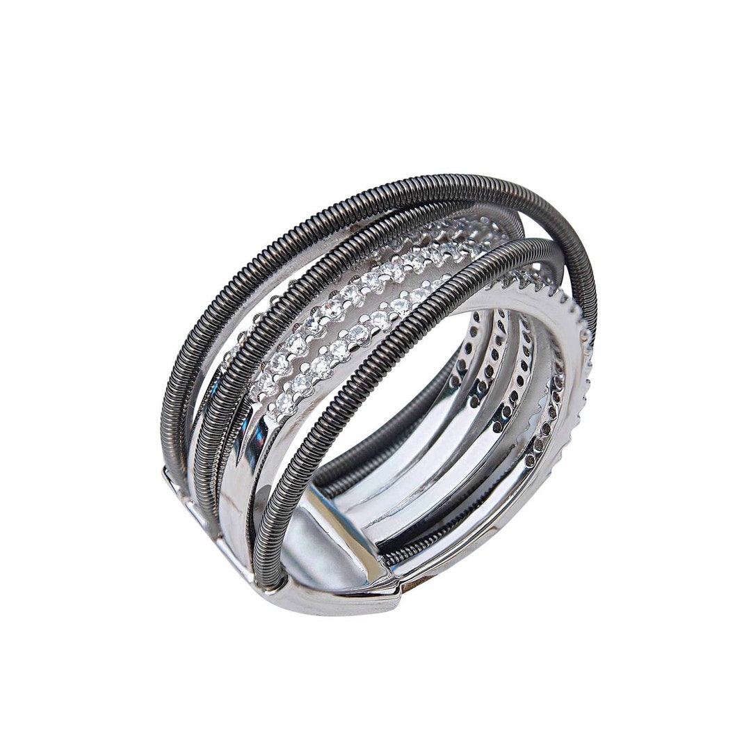 Only You Ring 925 Sterling Silver Rhodium Plated With Oxidesed Silver ...