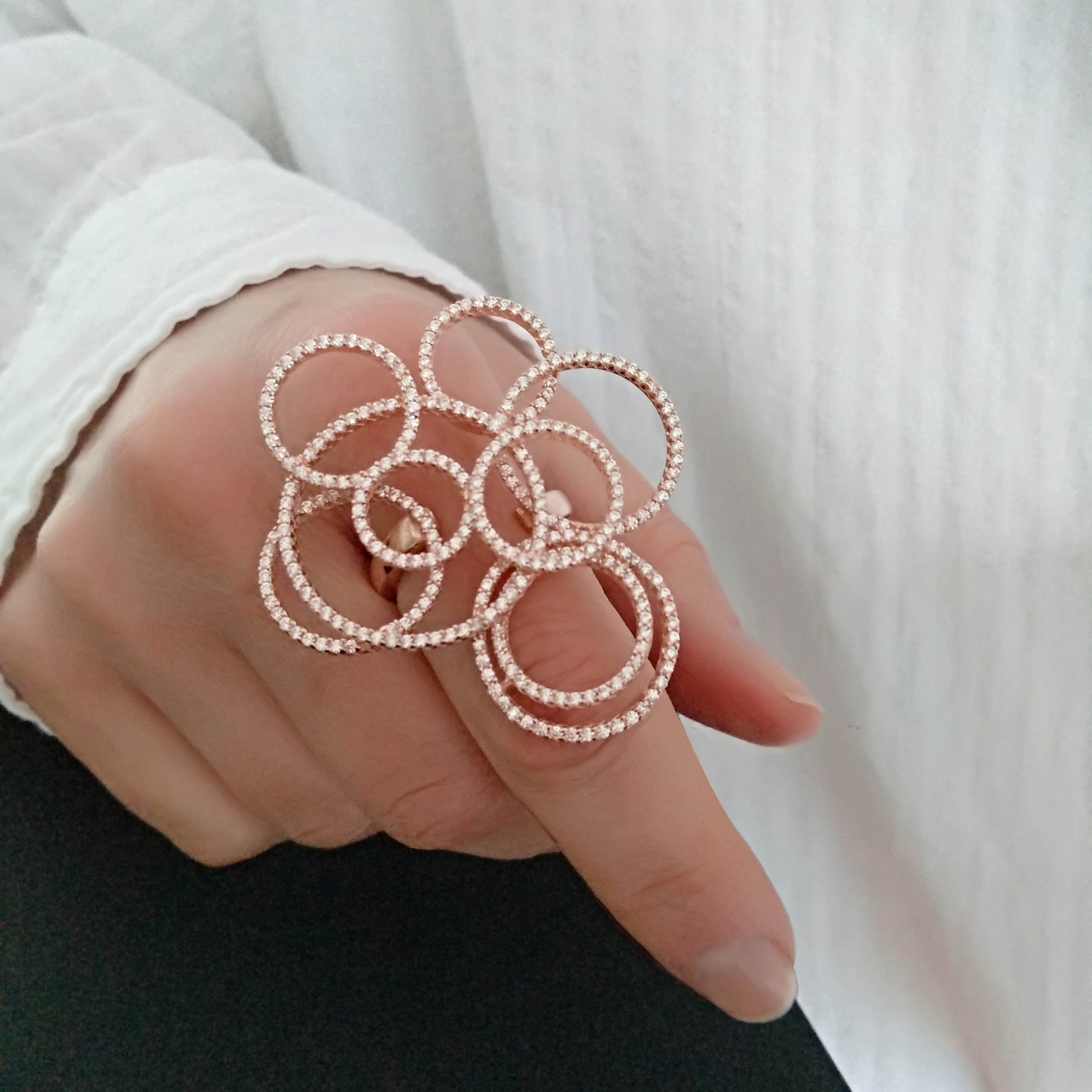 Metamorphosis Large Statement Ring 925 Sterling Silver Cubic - Etsy ...