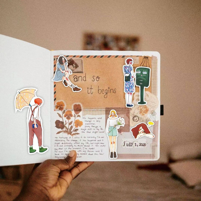 59pcs Girl Stickers Cute Sticker Bag Sweet Girl Sticker - Etsy