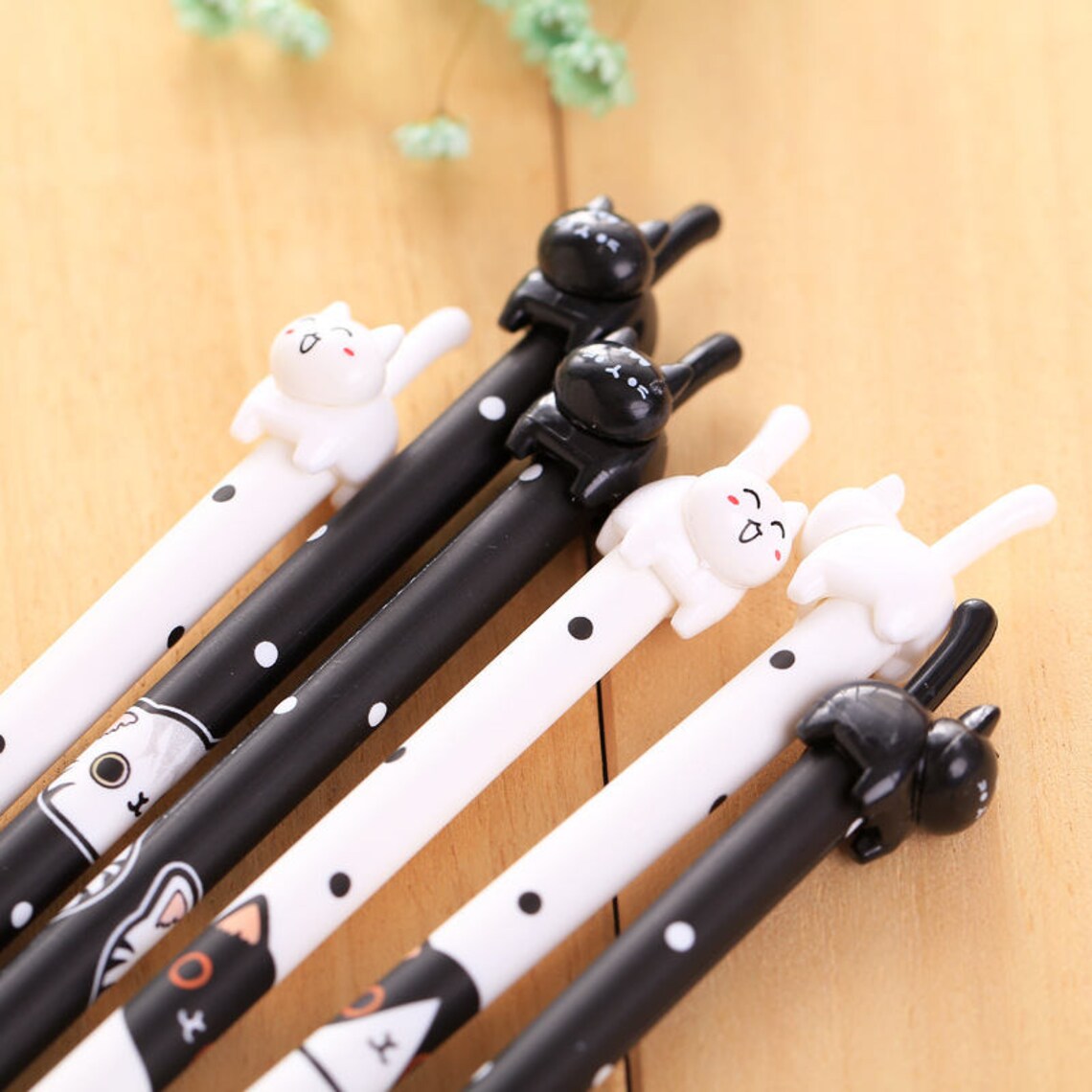 Cat Pens Set of 2 Cute Cat Gel Pen Cartoon Pen Kawaii | Etsy