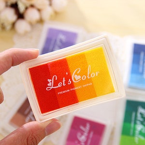 Ink Pad, Colorful Inkpad, Stamp Ink Pad, Rainbow Ink Pad, Multi- Color ...