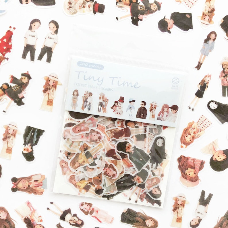 100pcs Girl Stickers Cute Girl Sticker Sticker Flakes - Etsy