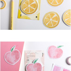 30sheets, Fruit Sticky Notes, Lemon, Pear, Peach, Watermelon, Bookmark ...